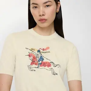 Burberry Cross Stitch Knight Wool Top