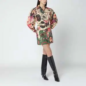 Farm Rio Short Printed Cotton Dress With Belt