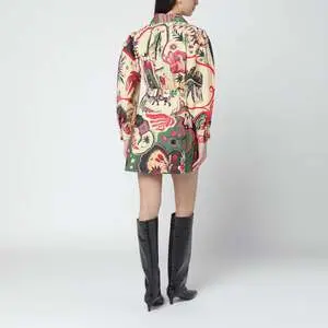 Farm Rio Short Printed Cotton Dress With Belt