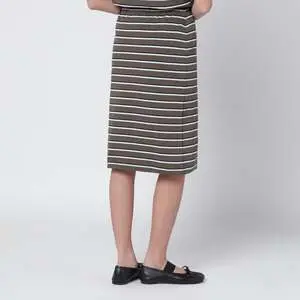 ROTATE BY BIRGER CHRISTENSEN Striped Cotton-jersey Pencil Skirt - Brown