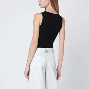 Alaïa Ribbed Knit Bodysuit - Black