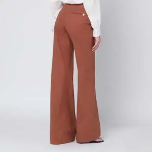 Chloé Flared Cotton Trousers - Beige