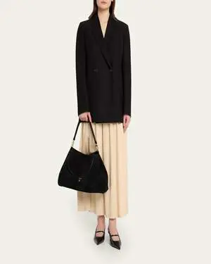TOTEME T-lock Suede Shoulder Bag