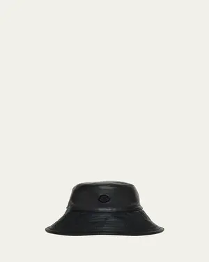 Moncler X Ee72 Edward Enninful Leather Bucket Hat - Black