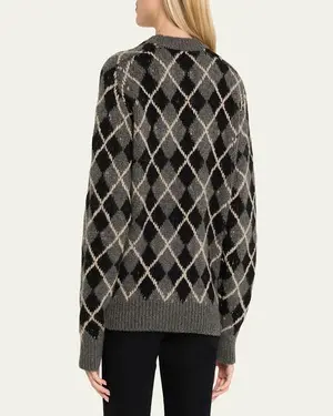 Khaite Pratt Argyle Cashmere Sweater