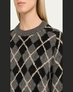 Khaite Pratt Argyle Cashmere Sweater
