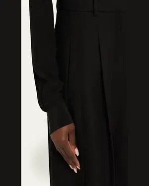 LANVIN Virgin Wool Cigarette Trousers