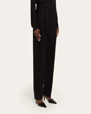 LANVIN Virgin Wool Cigarette Trousers