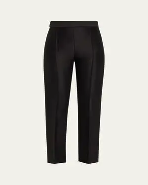 Adam Lippes Mika Cropped Straight-Leg Pants - Black