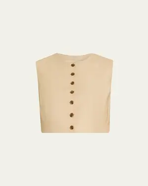 HEIRLOME Danielle Silk Tussah Crop Top - Natural