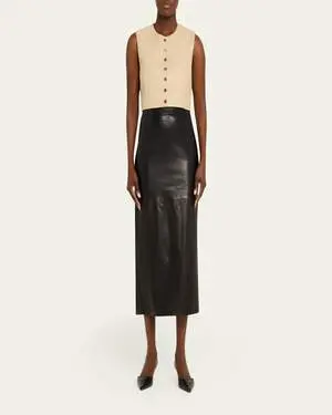 HEIRLOME Lexi Leather Pencil Midi Skirt