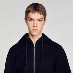 Sandro Hooded Zip-up Wool Jacket