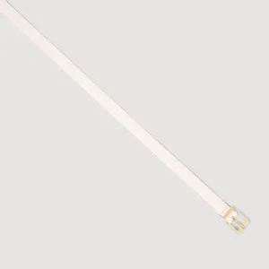 Sandro Smooth Leather Belt With Metal Buckle - White