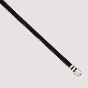 Sandro Smooth Leather Belt - Black