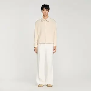 Sandro Knit-effect Jacket With Regular Collar