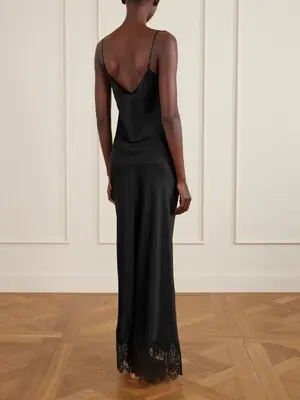 Carine Gilson Lace-trimmed Silk-satin Camisole - Black