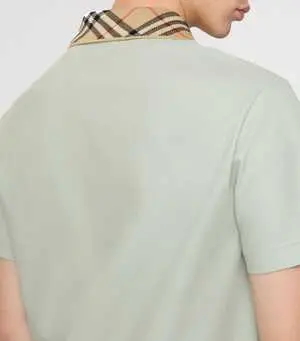Burberry Check-collar Slim Polo Shirt - Green