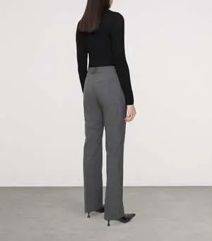 Burberry Wool Check Straight Trousers