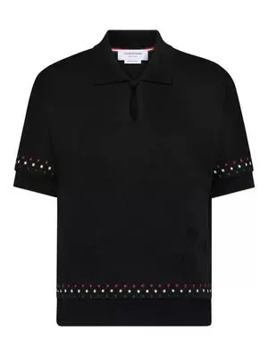 Thom Browne Snowflake-embroidery Polo Top