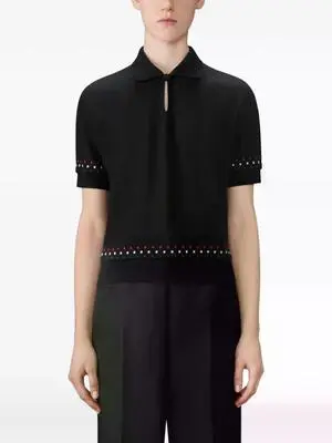 Thom Browne Snowflake-embroidery Polo Top