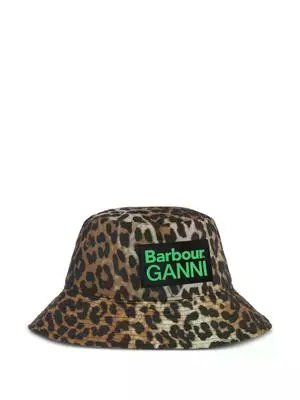 GANNI X Barbour Leopard-print Hat - Brown