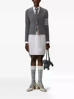 Thom Browne V-neck Four-stripe Cardigan - Grey