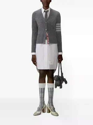 Thom Browne V-neck Four-stripe Cardigan - Grey