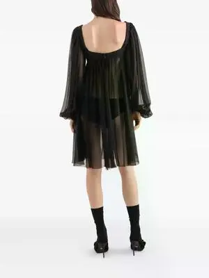 Dolce & Gabbana Lace Balloon-sleeve Mini Dress - Black