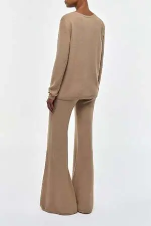 Gabriela Hearst Kaulike Knit Pants In Brushed Cashmere - Camel