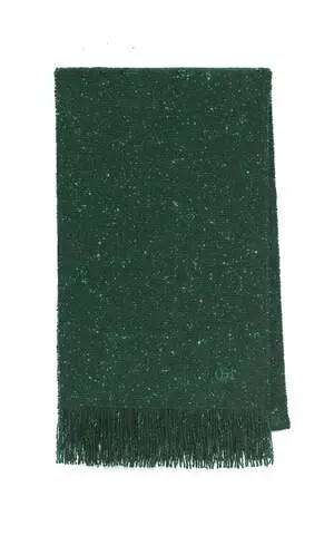 Gabriela Hearst Illumina Fringe Scarf In Speckled Cashmere - English Green