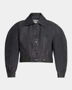 Givenchy Raw Denim Cocoon Jacket - Dark Blue