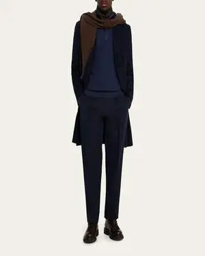 Zegna Cashmere Waffle-knit Quarter-zip Sweater - Md Blu Sld