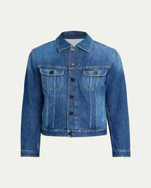 Givenchy Denim Jacket With Leather Patch - Medium Blue