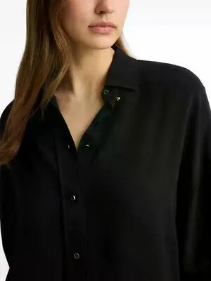 St. John Sharon Button Silk Crepon Blouse