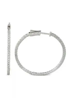 LB EXCLUSIVE Diamond Hoop Earrings - Silver