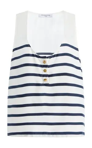 Françoise Poppy Silk Tank Top - Stripe