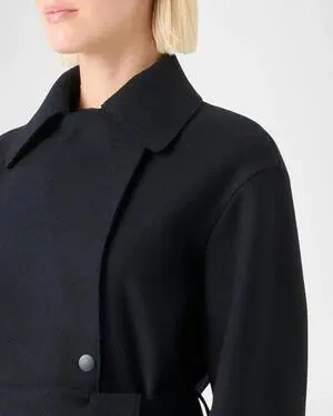 Akris Fringed Wool-blend Maxi Trench Coat - Black