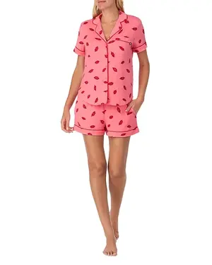 Kate Spade New York Boxer Shorts Pajama Set - Dark Pink