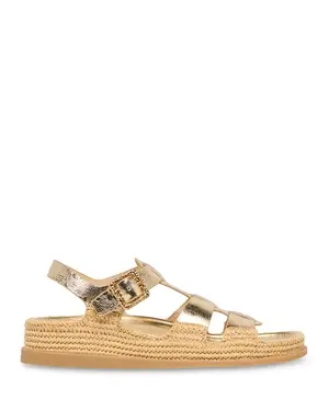 Dolce Vita Shenna Espadrille Sandals - Gold Distressed