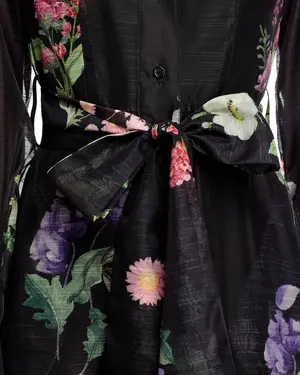 NANCY YANG Floral Button Front Dress