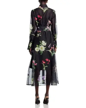 NANCY YANG Floral Button Front Dress