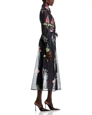 NANCY YANG Floral Button Front Dress