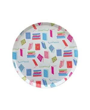 JOLLITY & CO Book Club Paper Dessert Plates, Set Of 8 - Multicolor