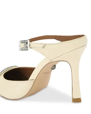 Kurt Geiger Strass Pointed Toe Mules - Natural