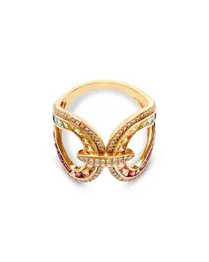 Bloomingdale'S Rainbow Sapphire & Diamond Open Ring