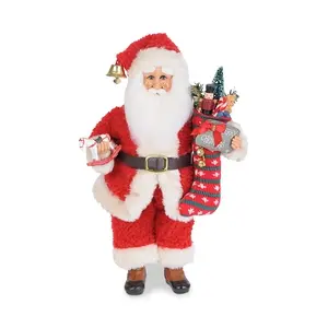 KAREN DIDION ORIGINALS Classic Santa With Christmas Stocking Figurine - No Color