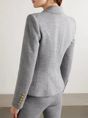 Balmain Wool-blend Jersey Double-breasted Blazer