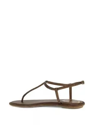 Rene Caovilla Diana Embellished Sandals - Brown