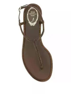 Rene Caovilla Diana Embellished Sandals - Brown