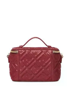 Fendi Embossed Leather Vanity Handbag - Red